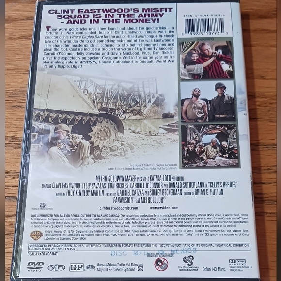 Warner Bros. | Media | Kellys Heroes On Dvd Clint Eastwood | Poshmark